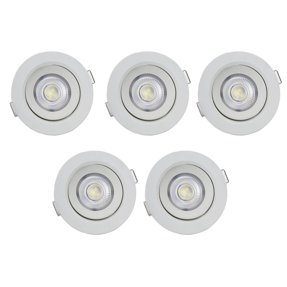 Kit 5 Luminaria Foxlux Spot Led 5W Redondo 6500K Bivolt 5 | MadeiraMadeira