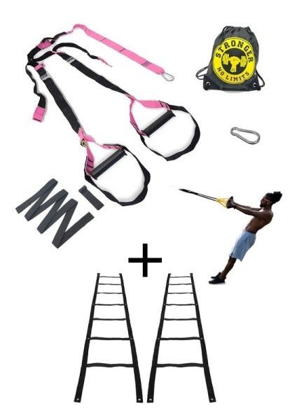 Fita de suspensão - Presilha - Completa + Escada Agilidade - Rosa ...