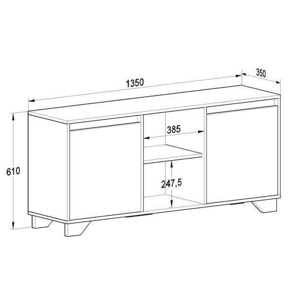 Rack para TV 40 Polegadas e Estante para Sala Branco e Siena Lilies Móveis | MadeiraMadeira