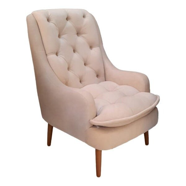 Poltrona Decorativa Lille Suede Bege Rosado - Dominic Decor ...