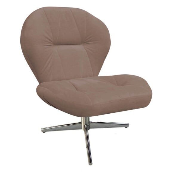 Poltrona Cadeira Giratória Jolly Suede Bege Rosado - Dominic Decor ...