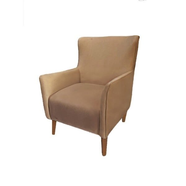 Poltrona Decorativa Bella Suede Bege Rosado - Dominic Decor ...