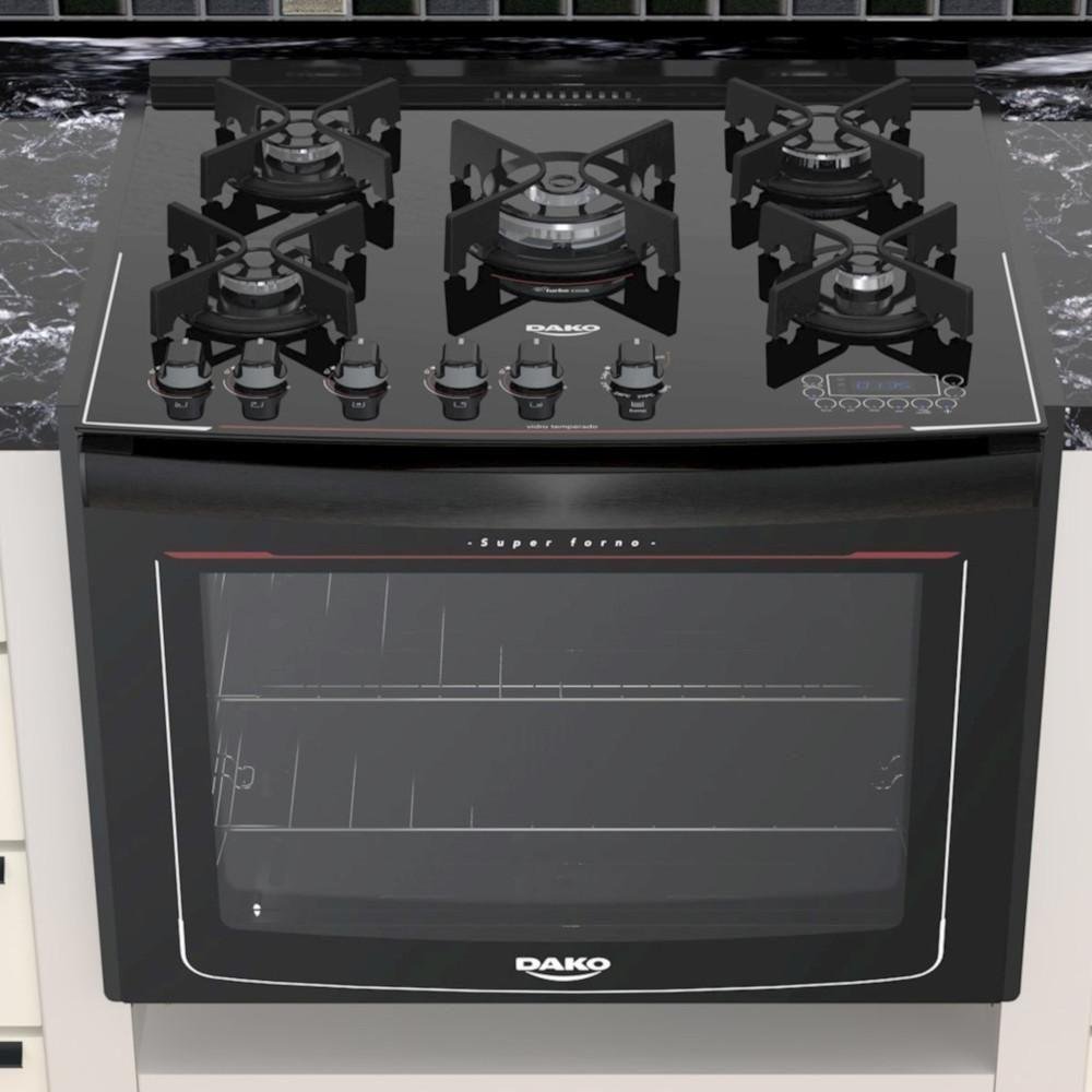 Fogão De Embutir 5 Bocas Dako Turbo Glass – Bivolt | MadeiraMadeira