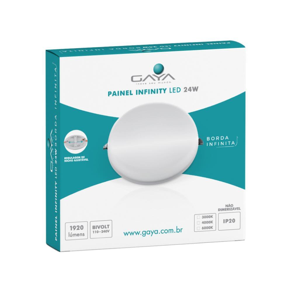 Kit Painel Infinity Led Borda Infinita + Suporte 24W 3000K | MadeiraMadeira