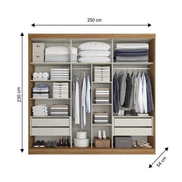 Guarda-Roupa Thb Móveis Dumont 3 Portas Deslizantes | MadeiraMadeira