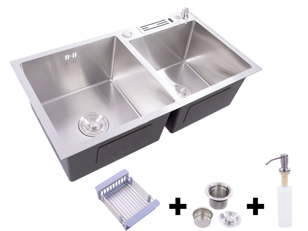 Kit Cuba Inox Quadra Dupla 78 X 43 Cm Com Válvula Acessórios ...