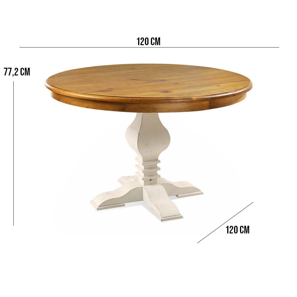 Mesa Redonda para Sala de Jantar 4 Lugares Tour 120cm Oregon Branco ...
