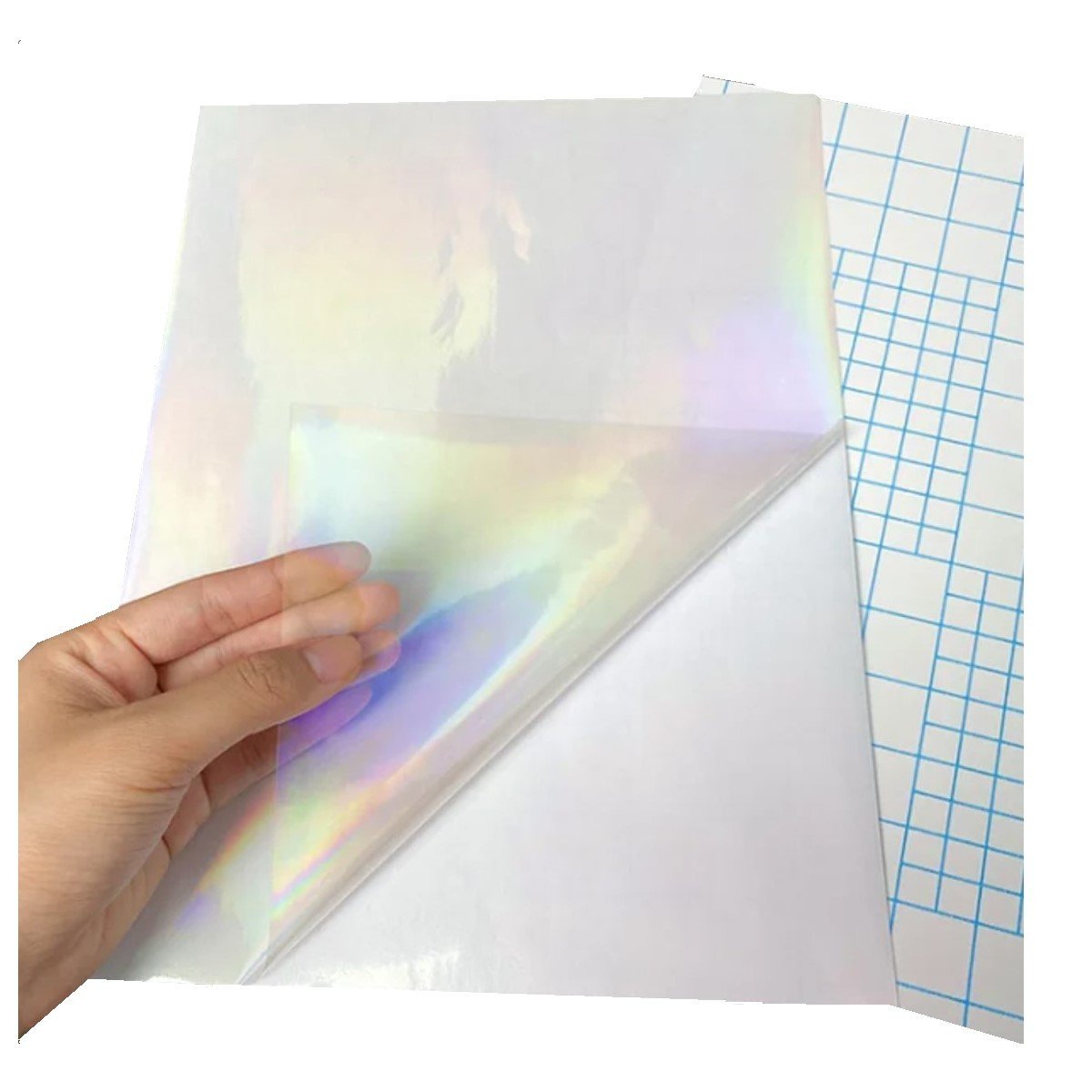 Papel Adesivo Holográfico Vinil Clear Transparente A4 50fls Motivate ...
