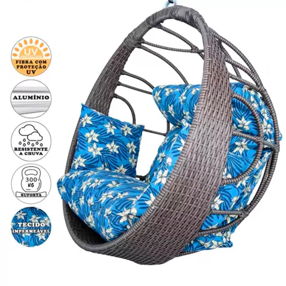 Balanço Suspenso Ninho com Tecido Impermeável em Alumínio e Fibra ...