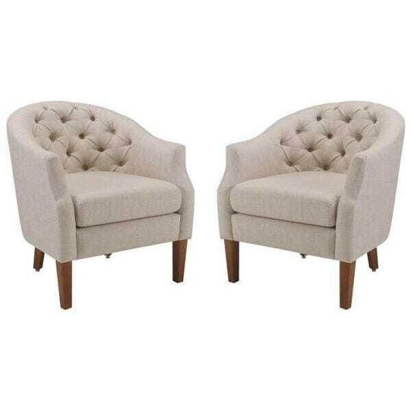 Conjunto de Poltronas Herval Luna, Linho Cru | MadeiraMadeira