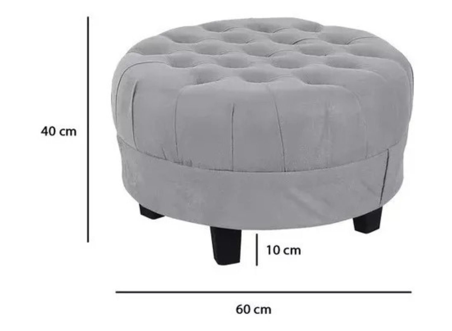 Puff Redondo Capitonê Amsterdã Moderno Suede para Sala Quarto - Av ...