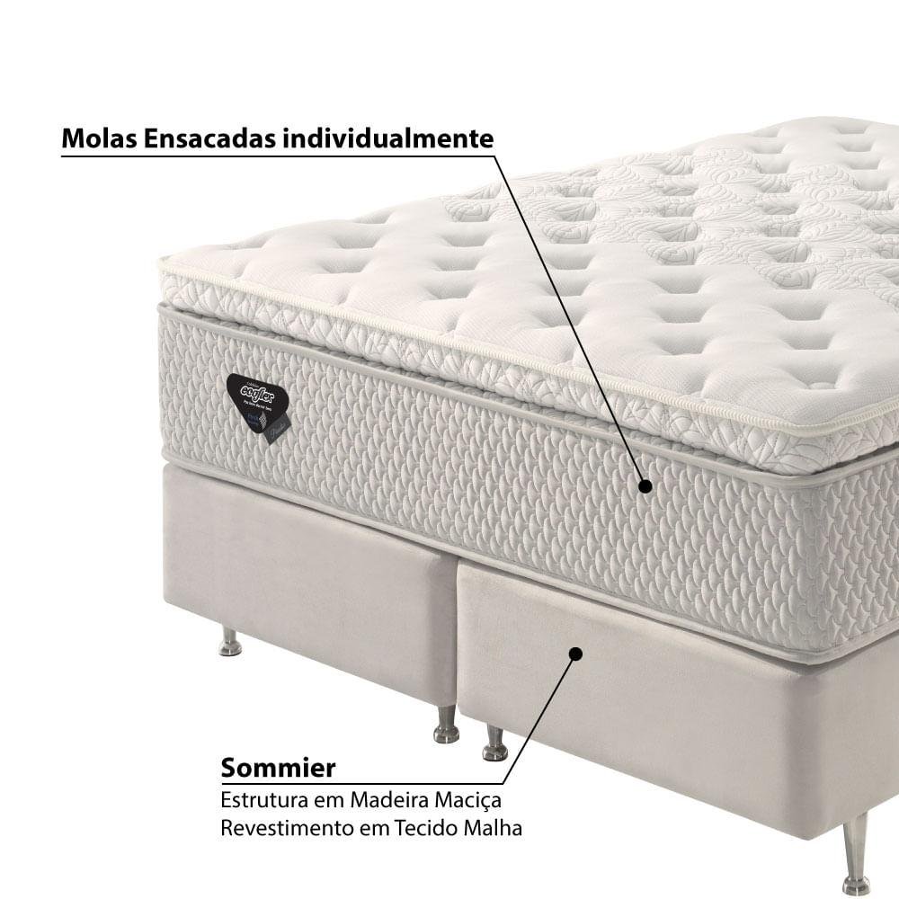 Cama Box King Size Paradise Molas Ensacadas 193x203x72cm - C ...