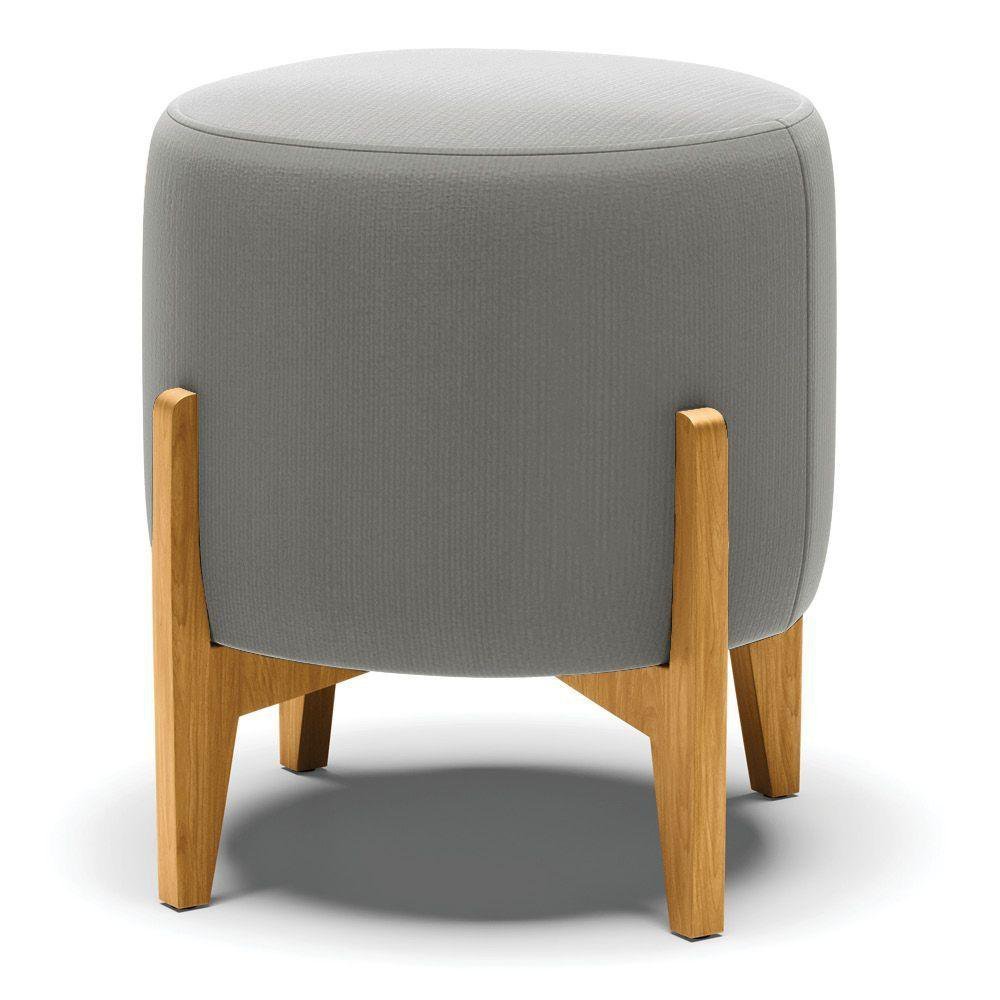 Puff Base Madeira Castanho Cor Grafite | MadeiraMadeira