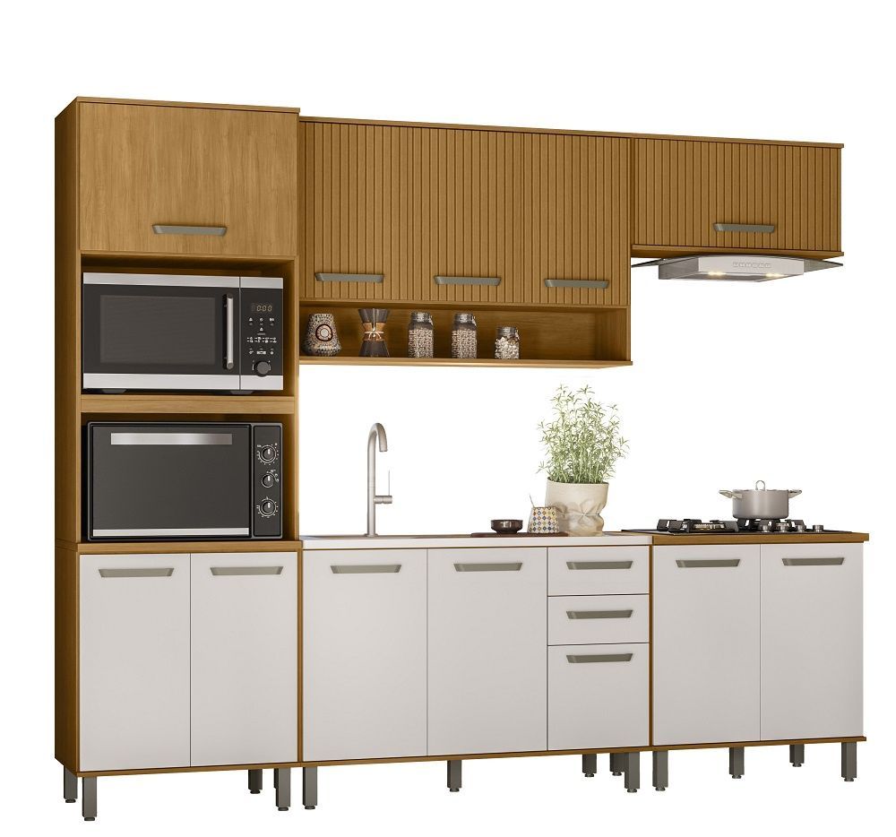 Cozinha Modulada Criare 270m com Balcão P/ Pia 120m sem Tampo - Freijó ...