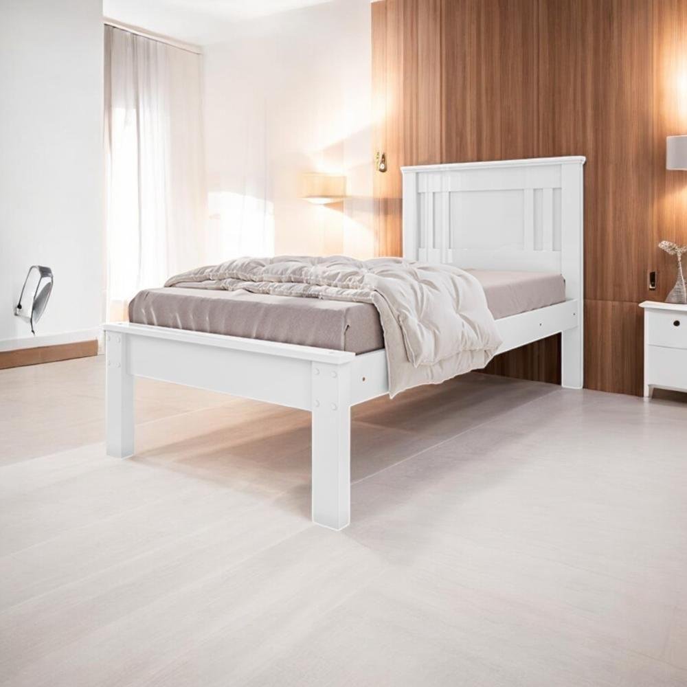 Cama Solteiro Aconchegante e Moderna Sophia Branca | MadeiraMadeira