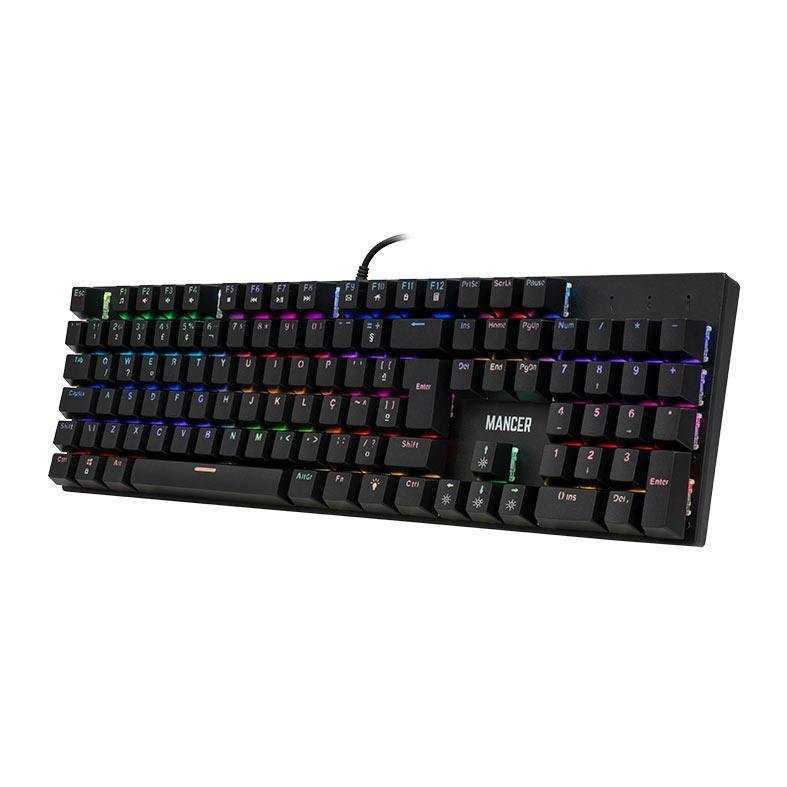 Teclado Mecanico Gamer Mancer Onyx MK2, RGB, ABNT2, Switch Huano Marrom ...