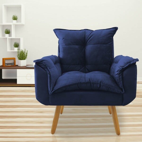 Poltrona Decorativa Opala Plus Marinho | MadeiraMadeira