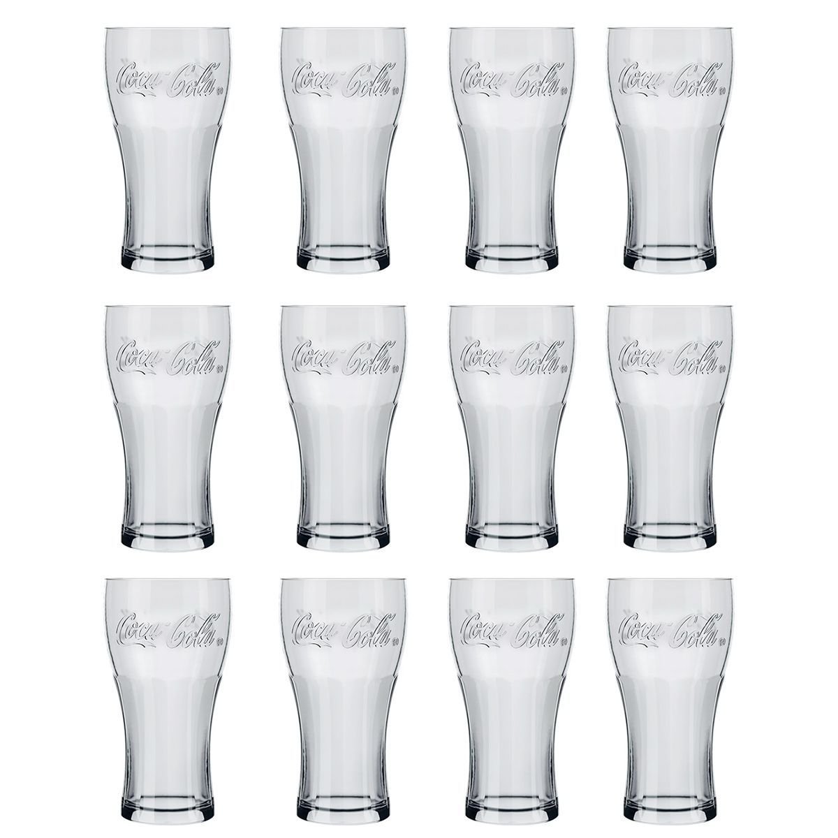 Copo Contour Coca Cola Transparente 300ml 12 Unidades - Nadir 7150 ...