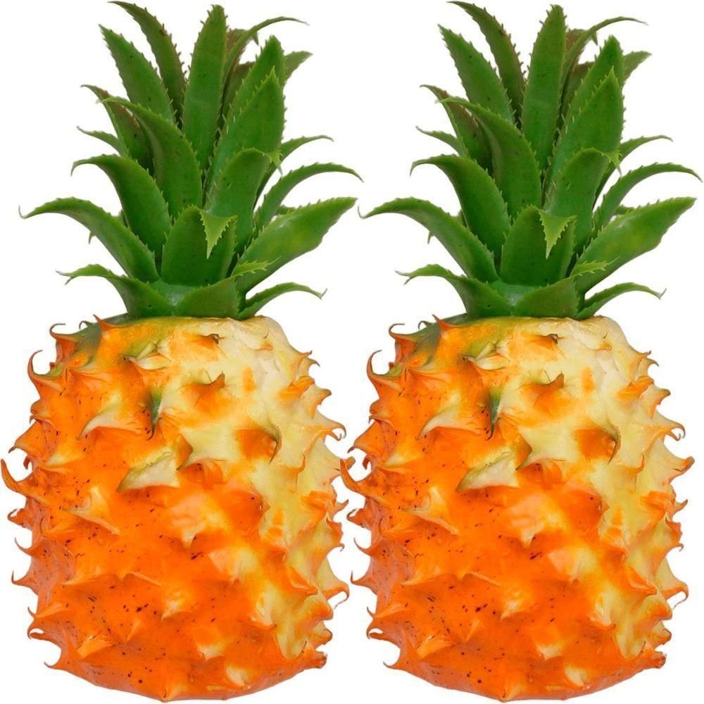 Kit 2 Abacaxi Tropical Isopor Fruta Artificial Enfeite 23cm ...