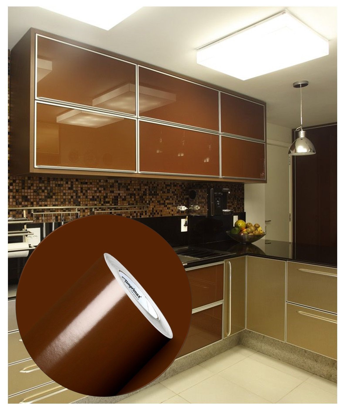 Adesivo para envelopamento de móveis Marrom 3m x 50cm | MadeiraMadeira