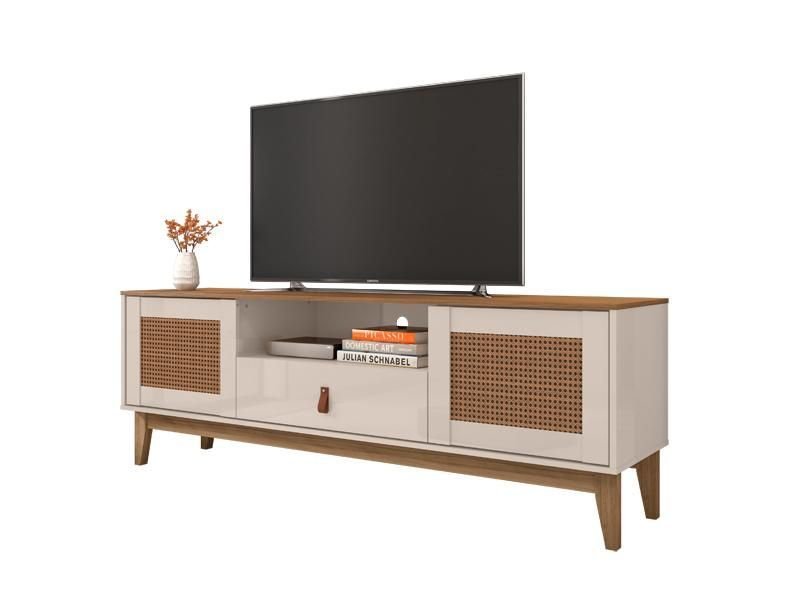Rack para Tv Esmeralda 1,60m Off White/cedro - Casa D | MadeiraMadeira