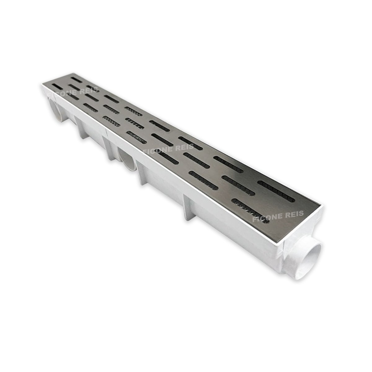 Ralo Linear 6x50 Inox modelo Tracejado com Tela Coletor Branco ...