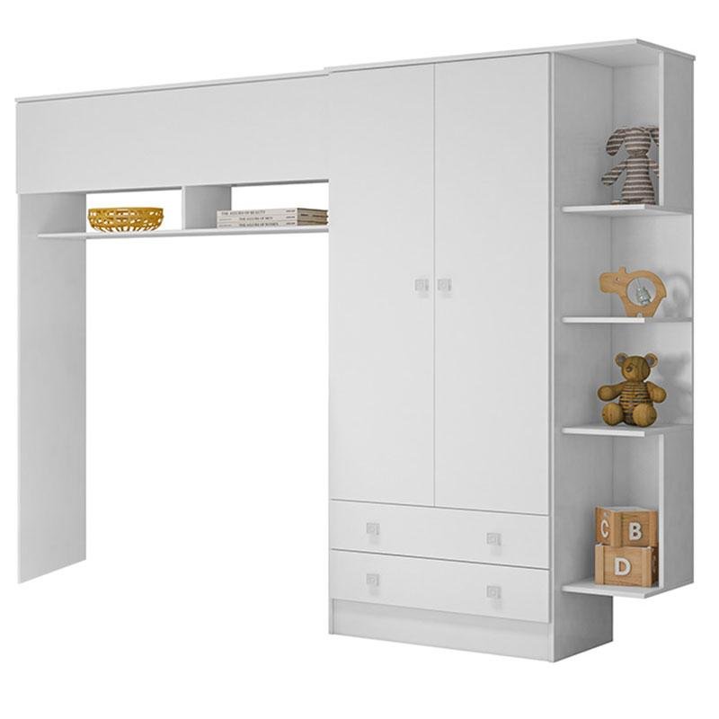 Guarda Roupa Infantil 2 Portas com Nicho e Módulo Doce Sonho Branco ...