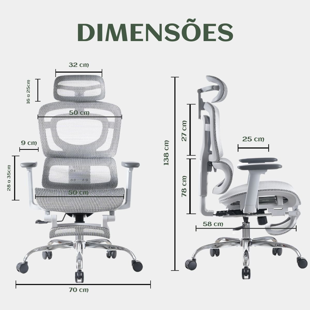 Cadeira de Escritório Ergonômica Wt07 Luvinco Malha Respirável C ...