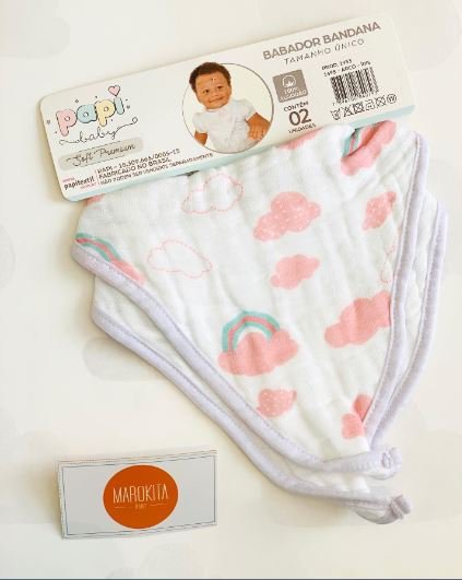 Kit Babador Bandana Com 2 Unidades Fralda Soft - Papi 1953 Rosa ...