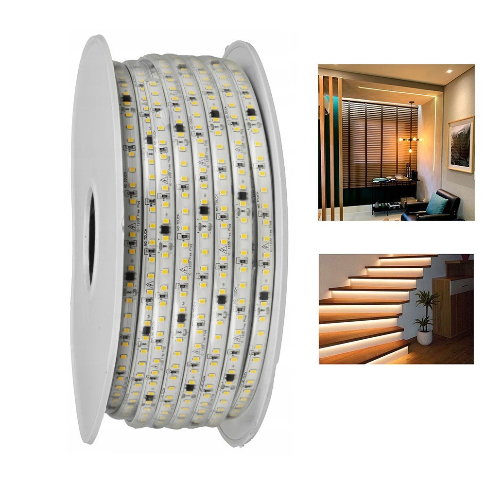 Fita de Led Smd 127v 3000k 100 Metros Perfil Fita Dupla Face Plug ...