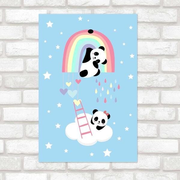 Poster Decorativo Pandas No Céu N010235 30X40CM | MadeiraMadeira