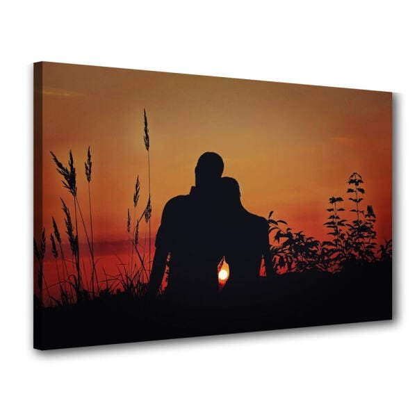 Quadro Casal Apaixonado no Por do Sol | MadeiraMadeira