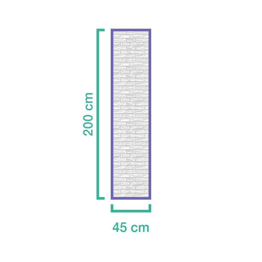 Adesivo em rolo Tijolos II Branco e Cinza 45x200 - Branco 45x200 cm ...