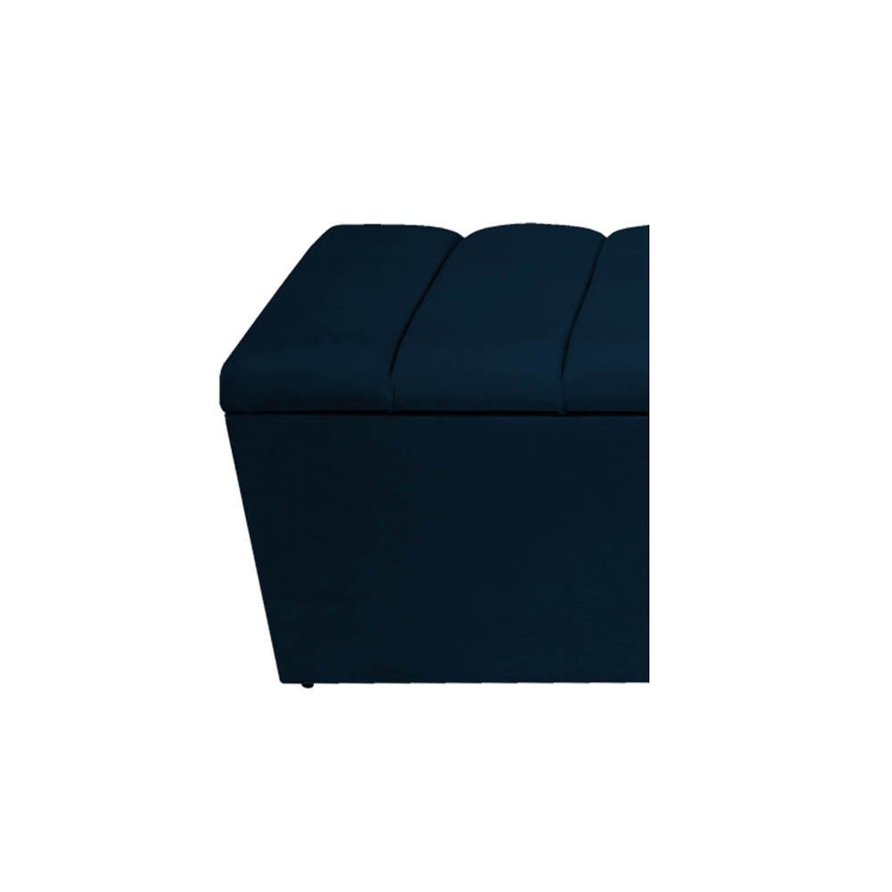 Kit Cabeceira e Calçadeira Sevilha P02 90 cm Solteiro Suede Azul ...