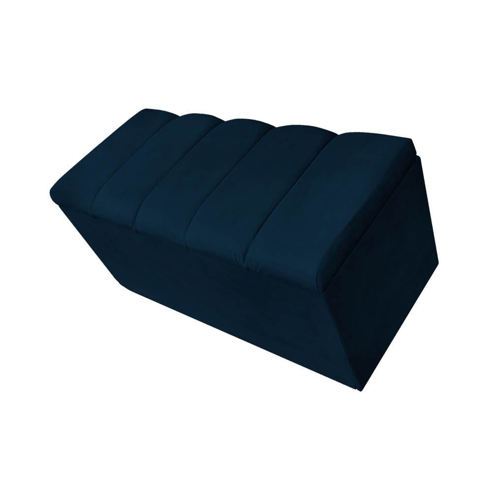 Kit Cabeceira e Calçadeira Sevilha P02 90 cm Solteiro Suede Azul ...