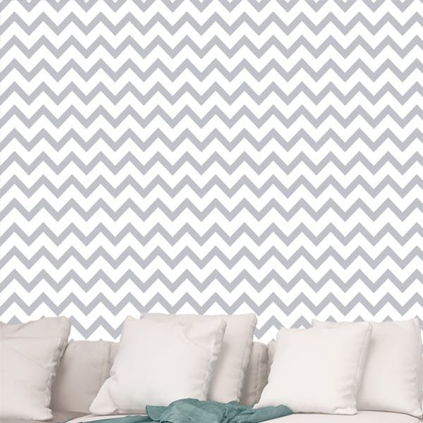 Papel de Parede Adesivo Chevron 002 Cinza 1.80x0.58m | MadeiraMadeira