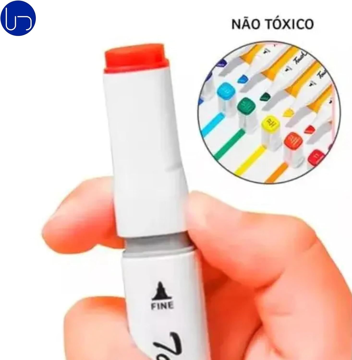 Conjunto de Canetas Marcador Permanente Ponta Dupla 120 Cores ...