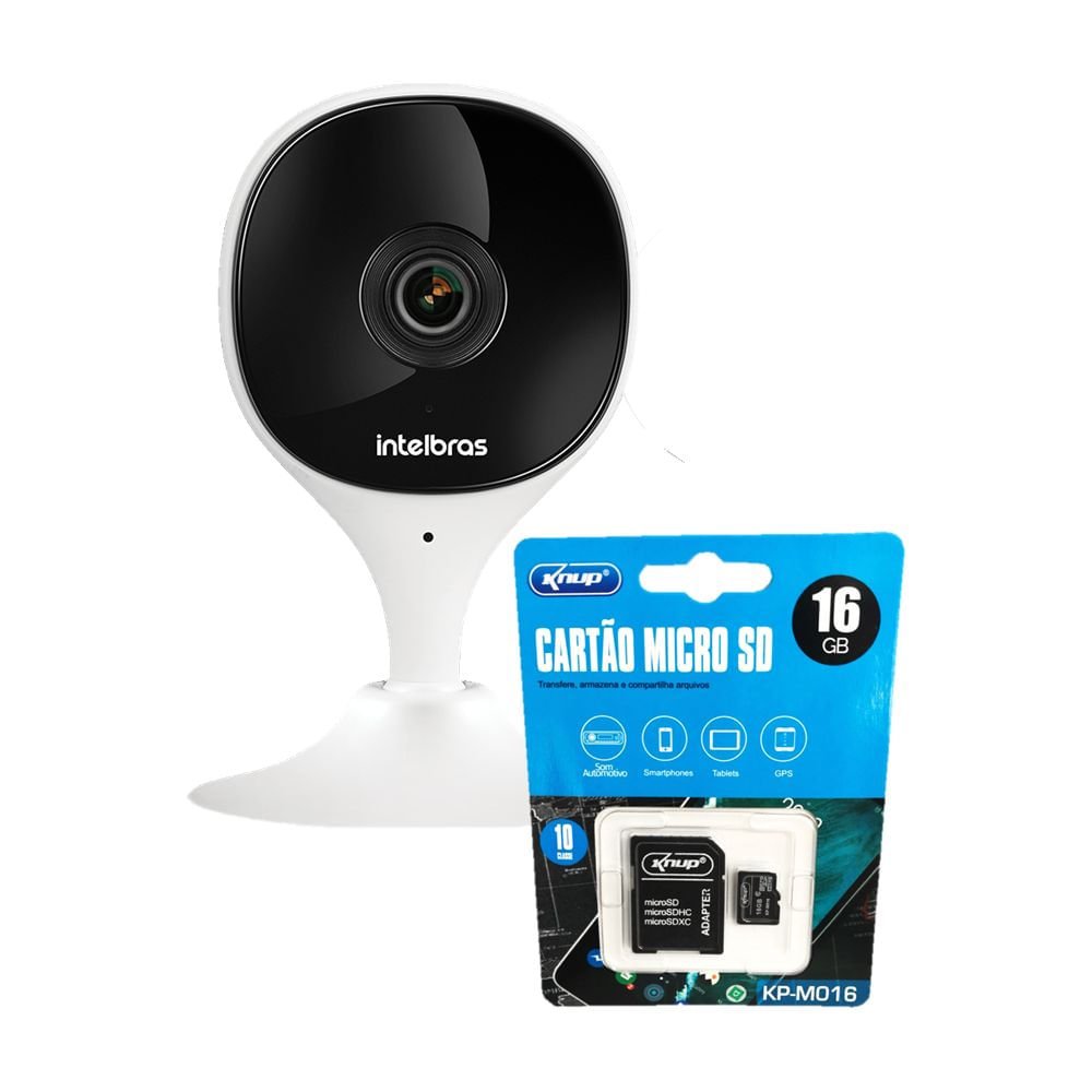 Kit Câmera IP Inteligente Interna Intelbras Full HD + Cartão de Memória ...
