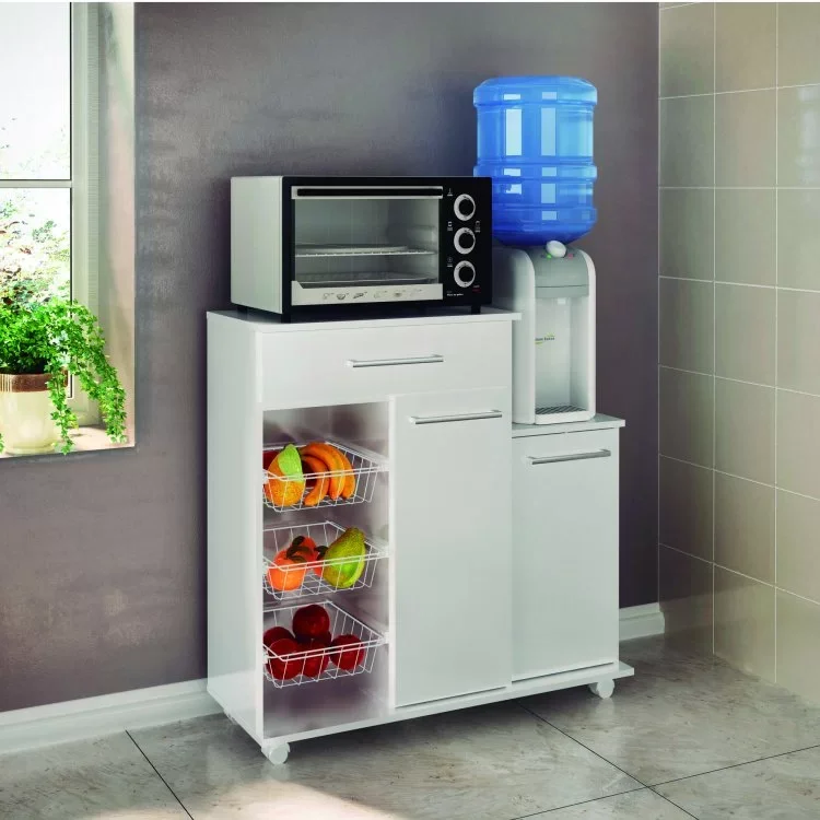 Fruteira Multiuso 2 Portas 1 Gaveta Ditália Móveis | MadeiraMadeira