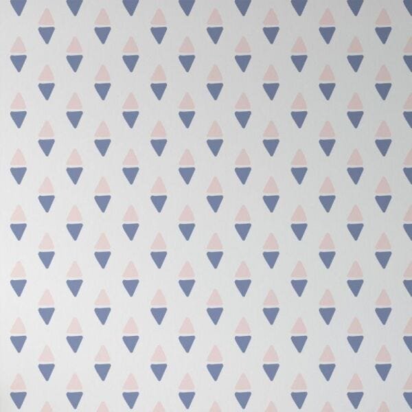 Papel de Parede triângulos em aquarela rosa e azul | MadeiraMadeira