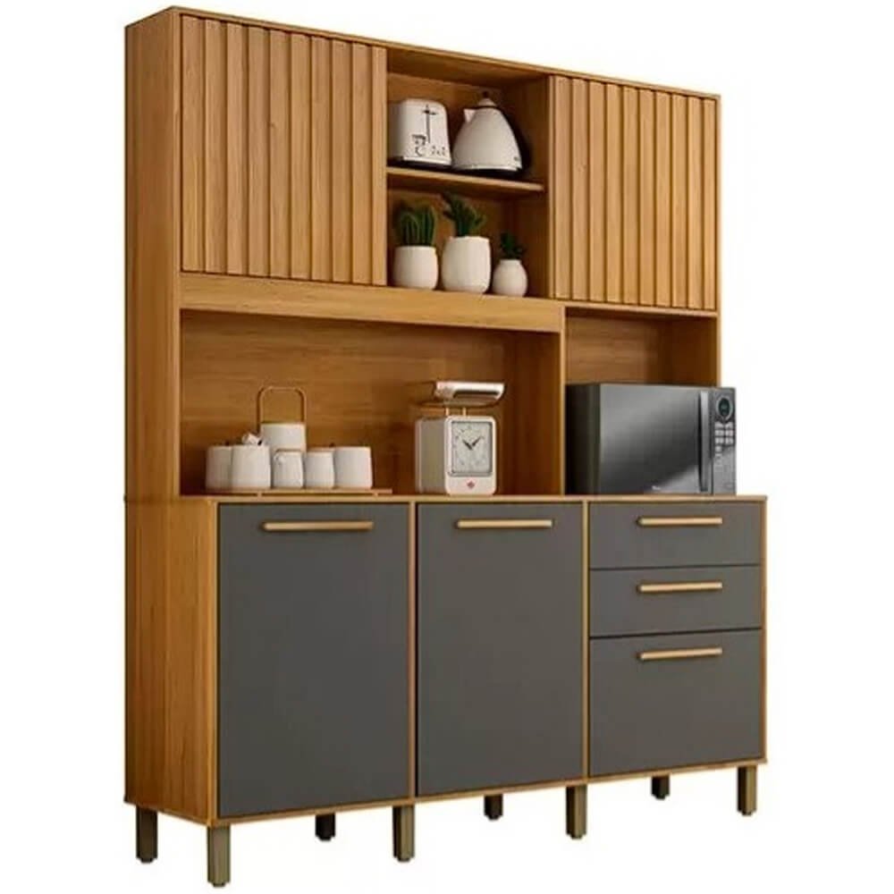 Armário de Cozinha Diamante 5 Portas 2 Gavetas Valdemóveis Cor Cinamomo ...