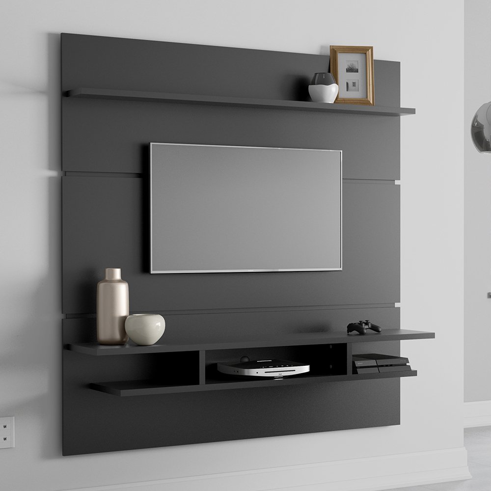Painel para TV até 60" Nichos Adryan Patrimar Móveis:Preto | MadeiraMadeira