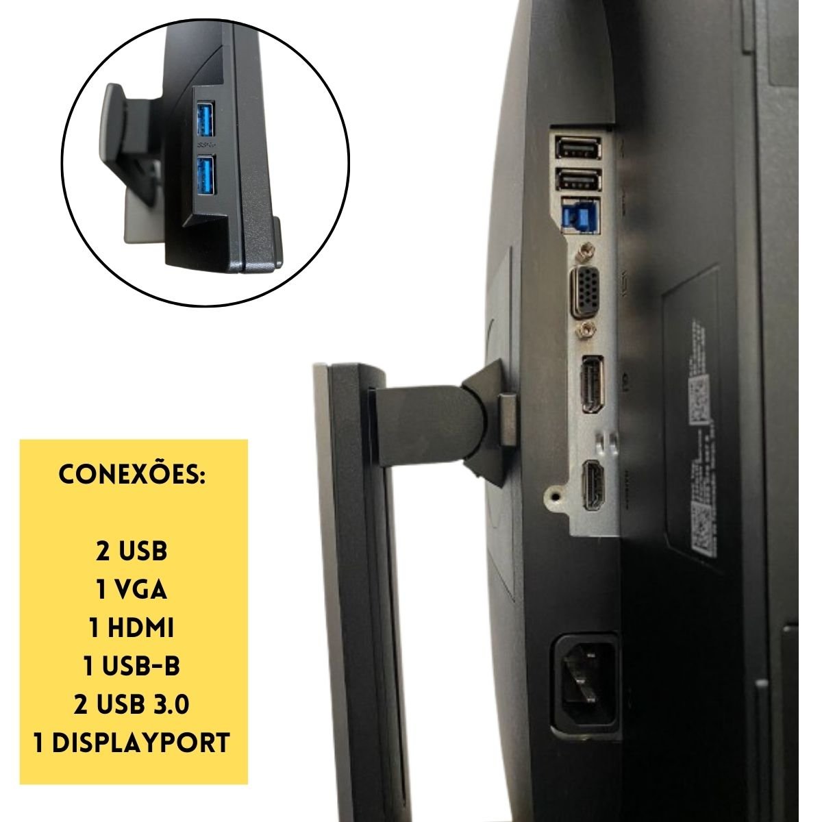 Monitor Dell 23 Polegadas Widescreen Horizontal e Vertical C/ Base ...