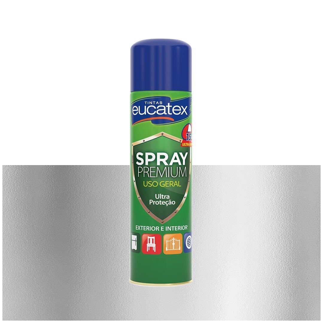 Tinta Spray Premium Metalizada 400ml Prata Metálico Eucatex ...