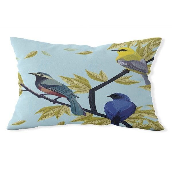 Almofada Baguete Own Pássaros - 45x32 cm | MadeiraMadeira