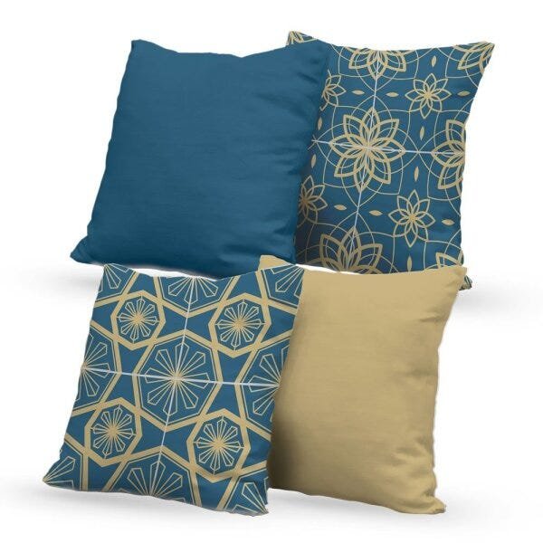 Kit 4 Capas de Almofadas Decorativas Own Mandalas e Lisas - 45x45 cm ...