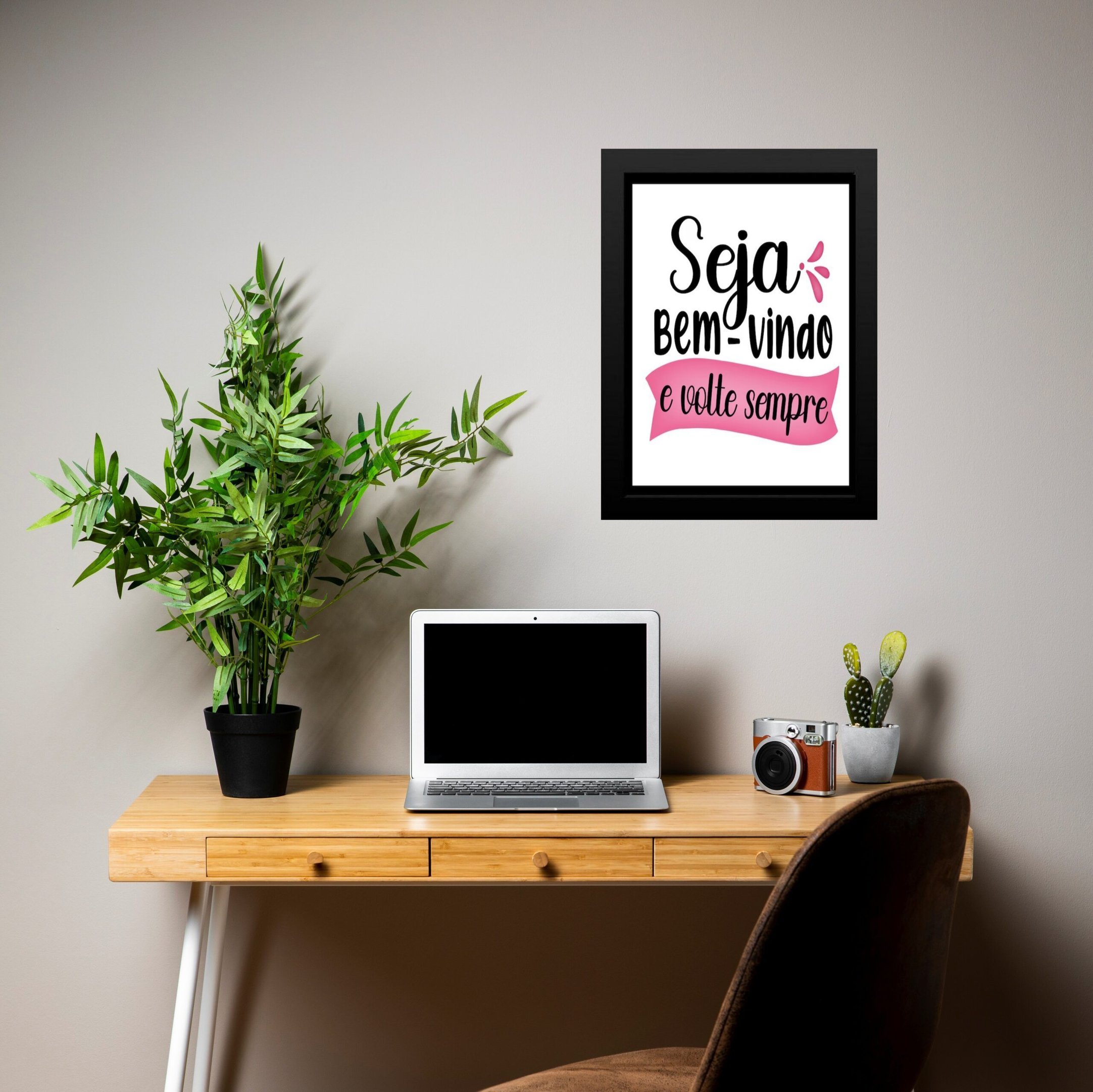 Quadro Seja Bem Vindo e Volte Sempre 45x34cm - com Vidro:moldura Preta ...