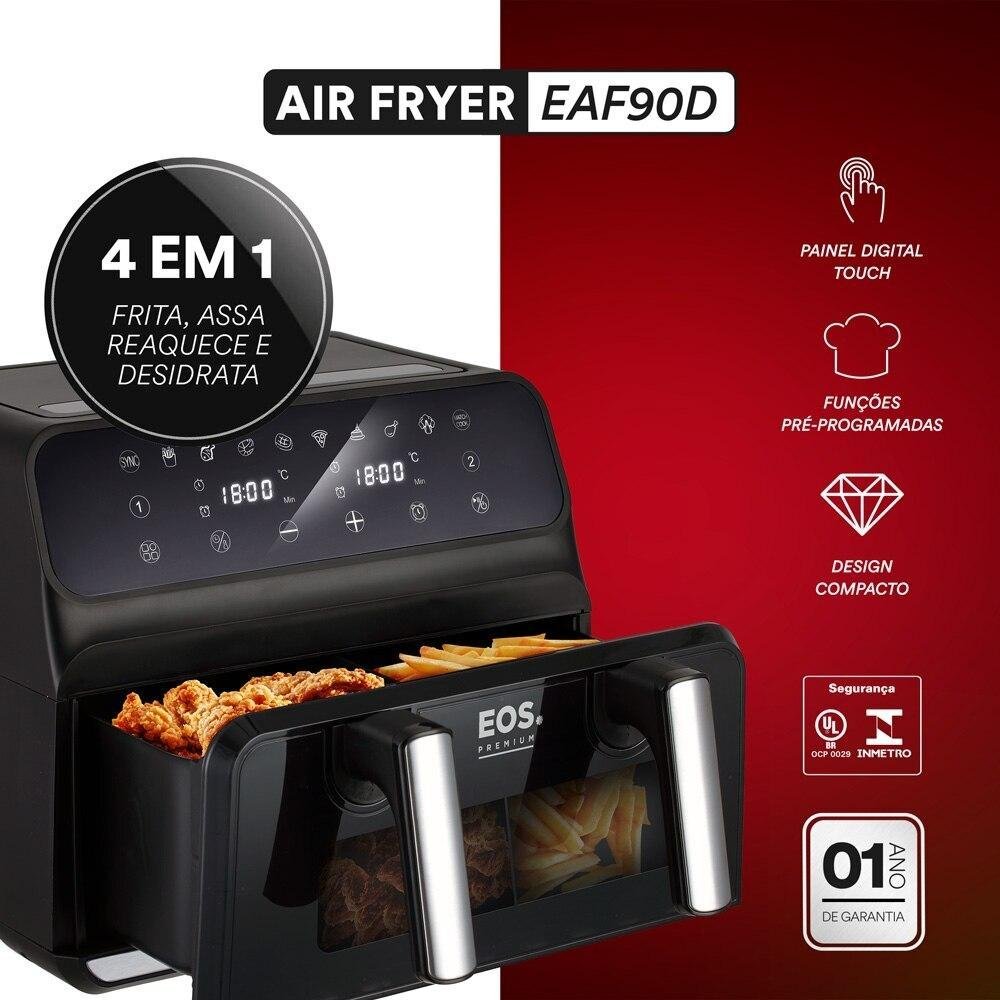 Fritadeira Air Fryer EOS 9 Litros Digital Dual Zone EAF90DD 110V ...