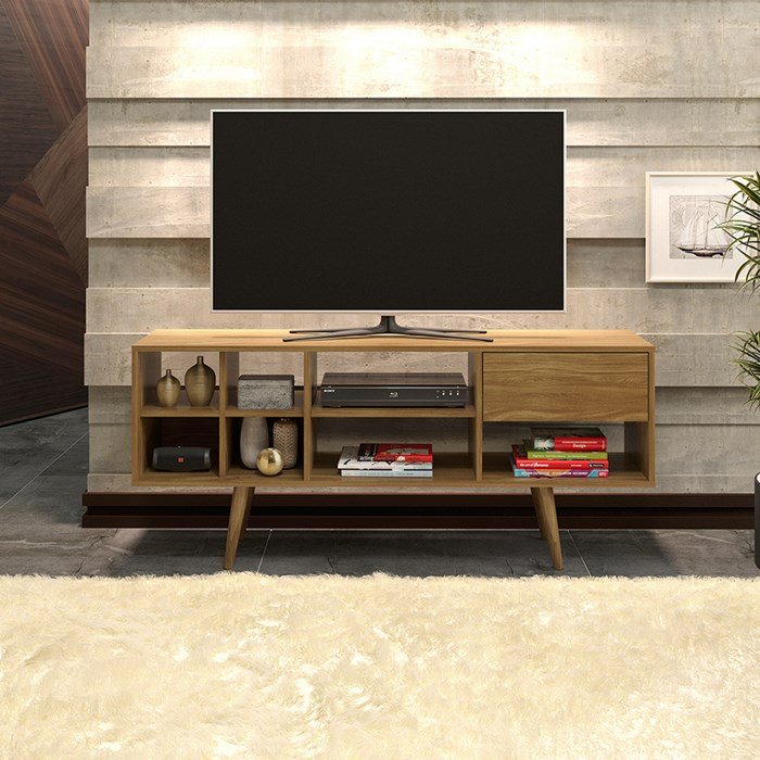 Rack para Tv 55 Polegadas 7 Nichos R1462 Natural Tecno Mobili ...