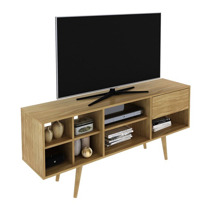 Rack para Tv 55 Polegadas 7 Nichos R1462 Natural Tecno Mobili ...